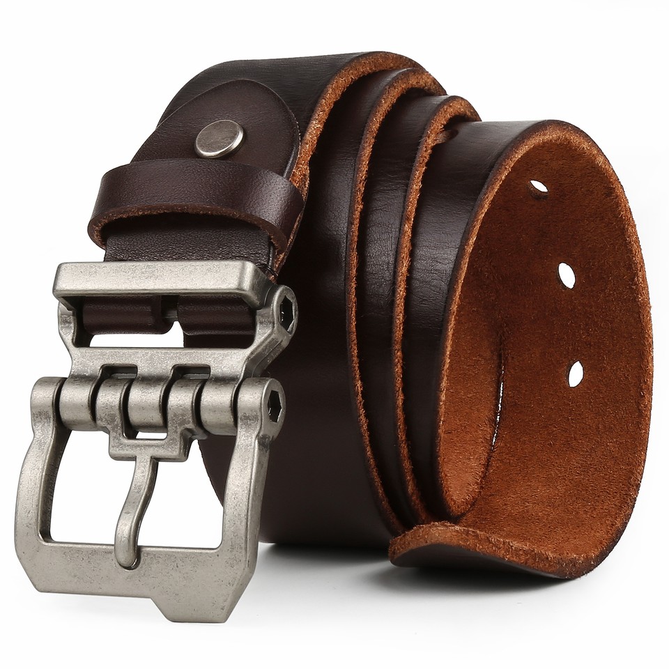 Mens Belt for Jeans Big and Tall Size 28"-64" 100% Real Leather Belts 3 ...