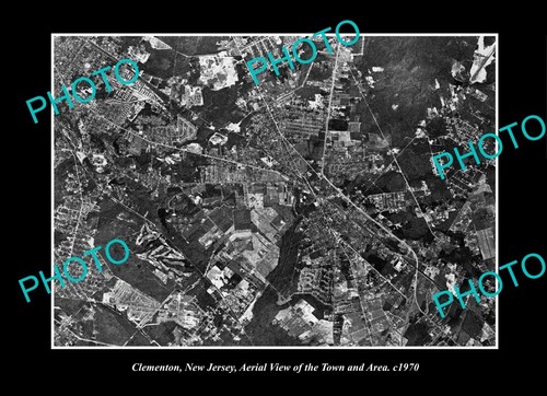 OLD POSTCARD SIZE PHOTO CLEMENTON NEW JERSEY, AERIAL VIEW OF THE ...