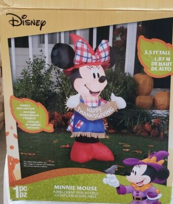 Gemmy 3.5ft Disney's Minnie Mouse as Scarecrow Thanksgiving Inflatable ...