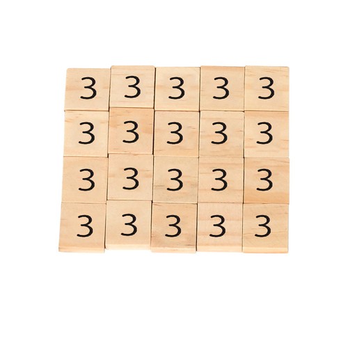 20X Wooden Alphabet Scrabble Tiles Number 3 Crafts Wood Coasters ...