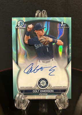 2023 Bowman Chrome Draft Aqua Lava Colt Emerson 1ST ROOKIE AUTO /199 | eBay