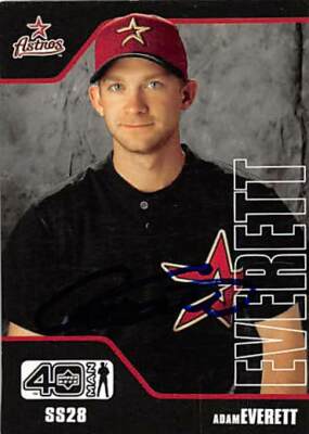 Adam Everett autographed baseball card (Astros) 2002 Upper Deck ...