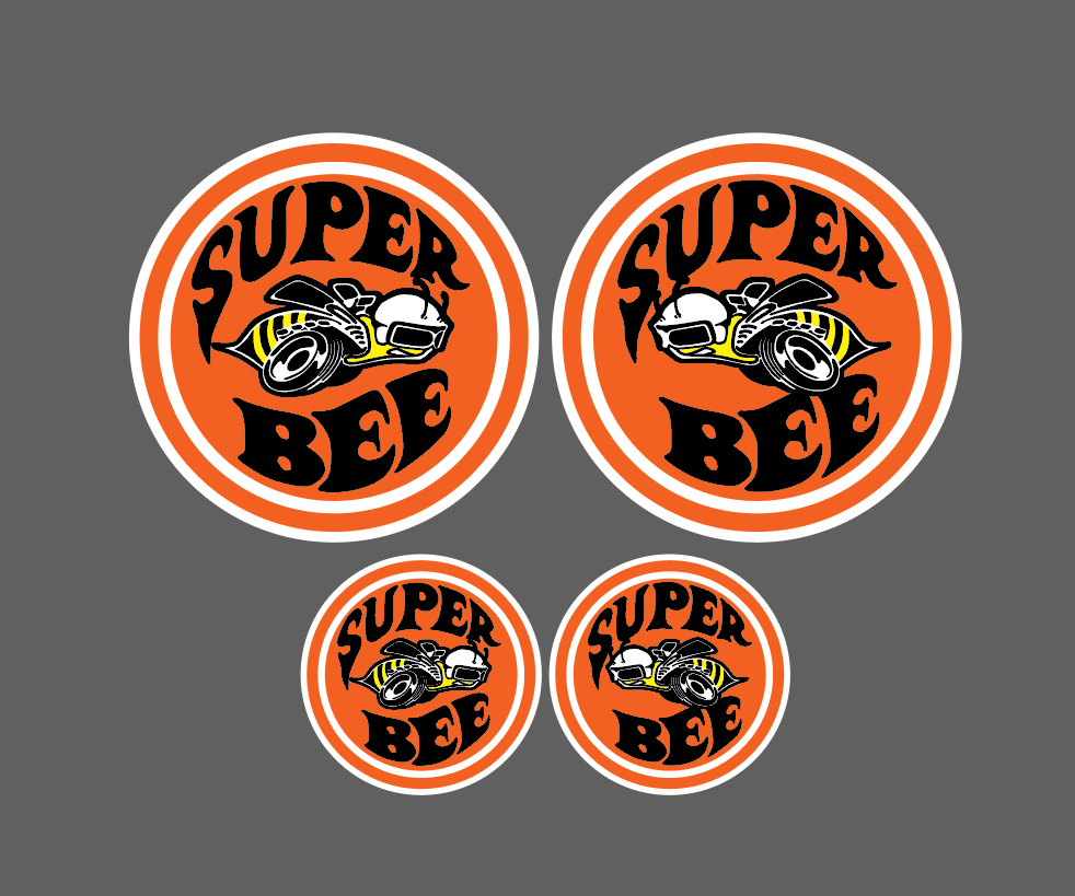 Super Bee Vinyl Orange Reverse Facing Decal Sticker Window 4 for 1 ...