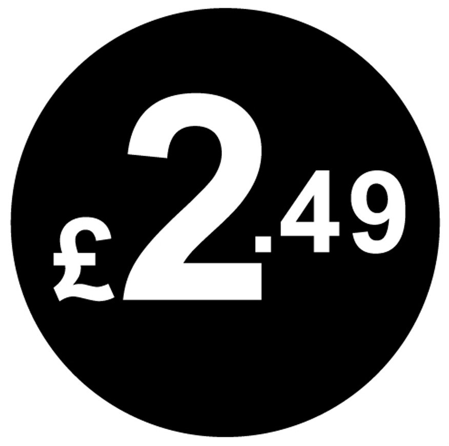 20mm Black Price Point Stickers / Sticky Swing Tag Labels 99p £1 £2 £3 ...