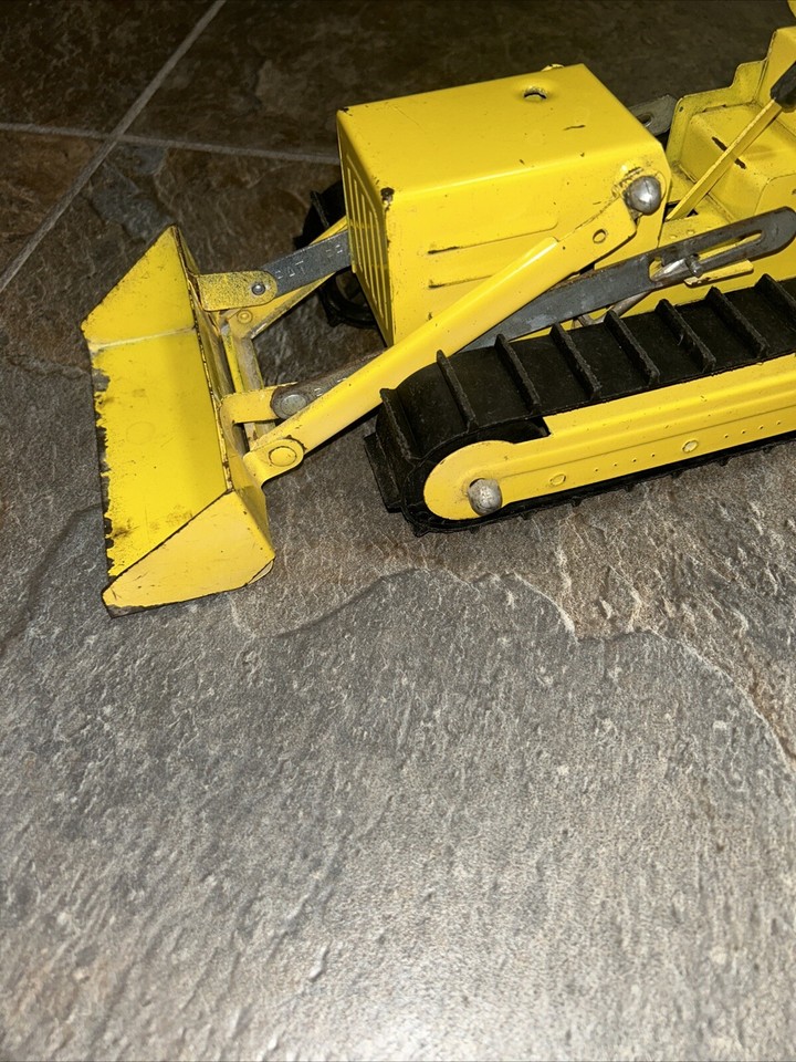 Vintage Structo Yellow Bulldozer And SandLoader Pressed Steel Toy, Made ...