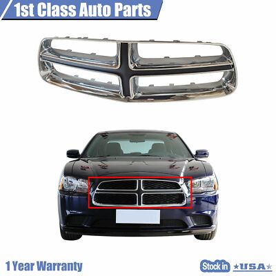 Front Grille Chrome & Black For 2011 2012 2013 2014 Dodge Charger ...