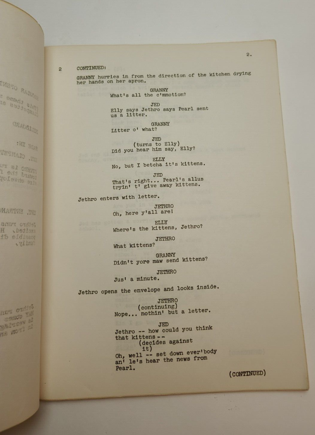 THE BEVERLY HILLBILLIES / Paul Henning 1962 TV Script "Jethro Goes to ...