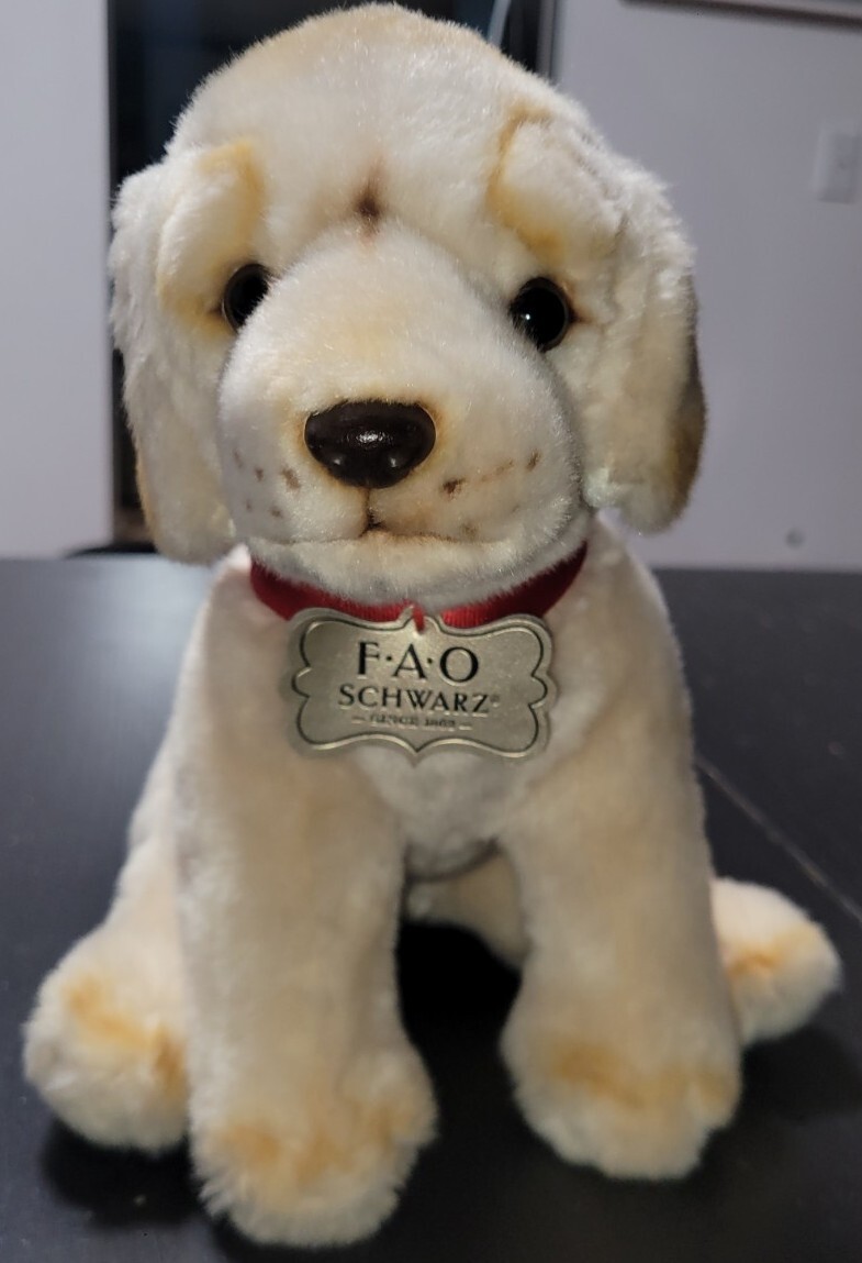 Labrador Puppy 10" Dog Stuffed Plush Animal Yellow Lab FAO Schwarz | eBay