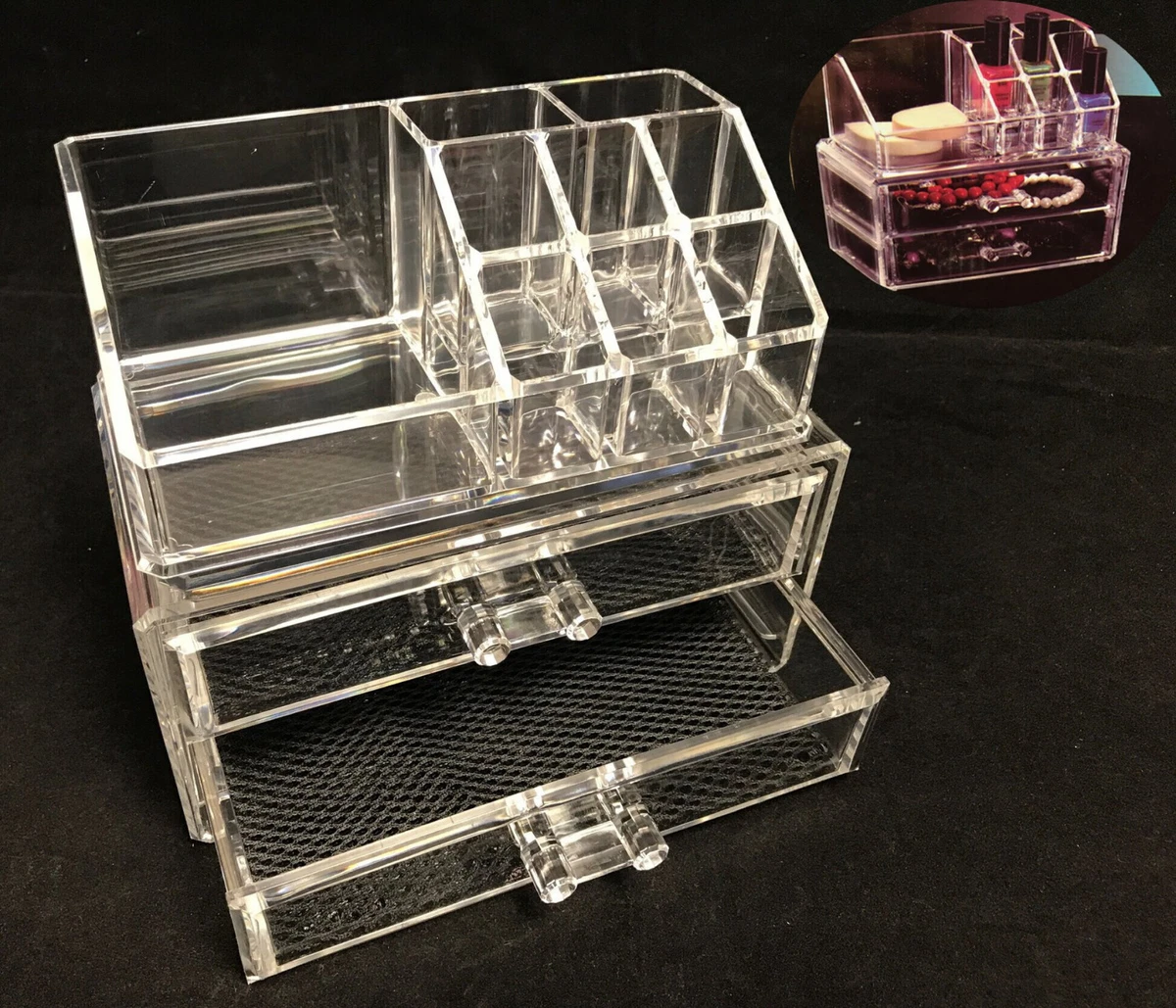 Acrylic Makeup Box With Lid | Saubhaya Makeup