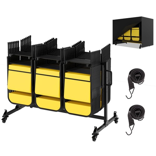 Folding Chair Cart, Single Tier Folding Chair Storage Rack for 42 ...