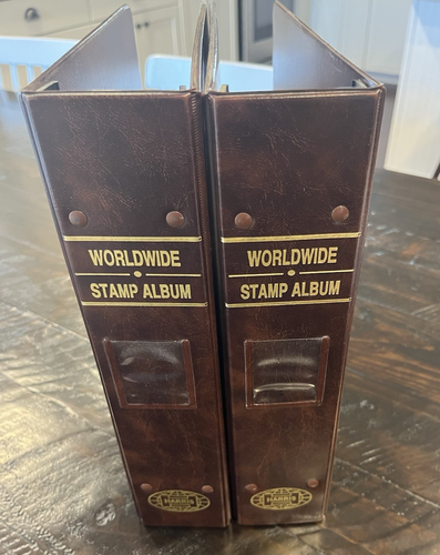Two H.E. Harris Stamp Album Worldwide Binders 2.75" Spine Just Add Your ...