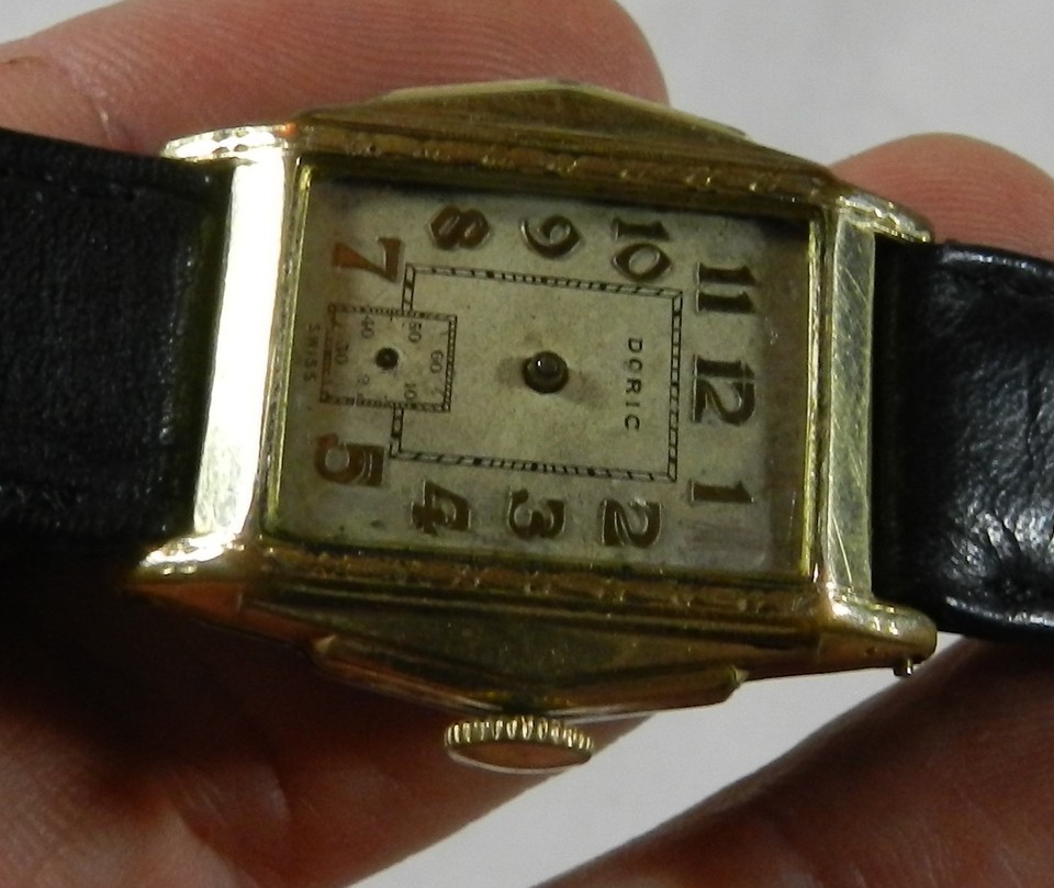 Vintage Men's Doric 7 Jewel Watch with leather band - for Parts or ...