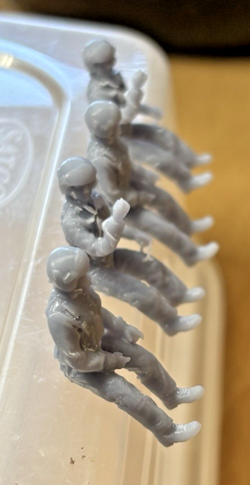 4 x Seated resin printed 1/48 scale RAF fast jet pilot figures. Made in ...