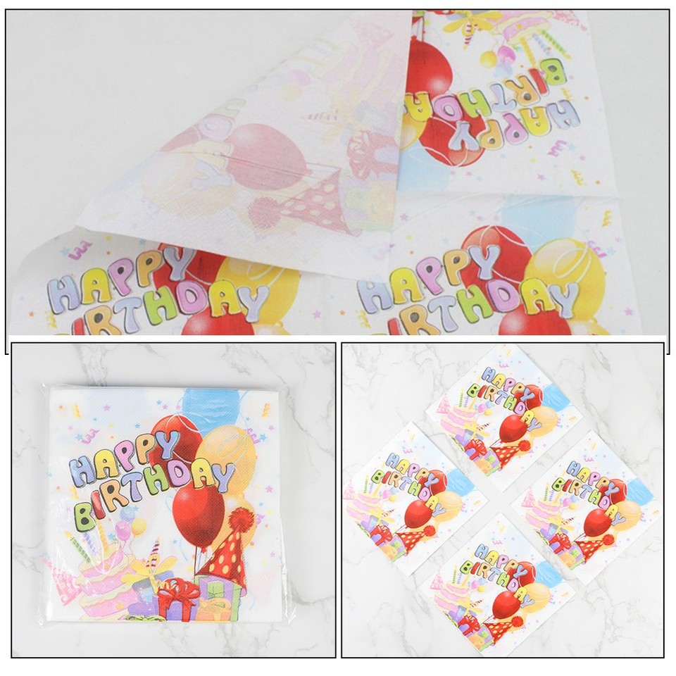 80 Sheets Childrens Table Paper Napkins Birthday Party Decoration ...