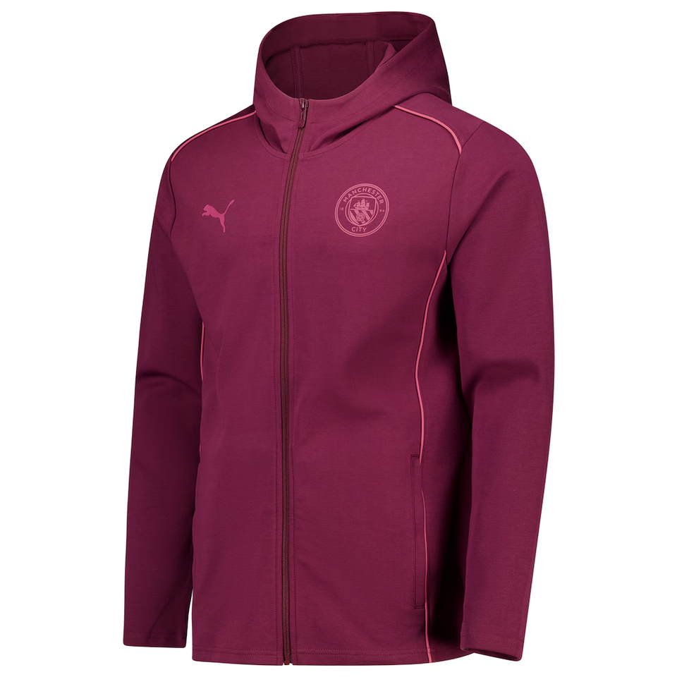 Manchester City PUMA Casuals Hoody Jacket - Dark Red - 2XL - New | eBay UK