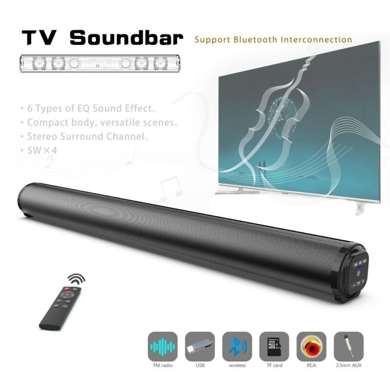 Powerful Sound Bar Wireless Bluetooth Speaker Surround Stereo Home TV ...
