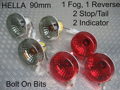 6 HELLA Stop&Tail/Indicator/Fog/Reverse Light/lamps 90mm Kit car Rear ...