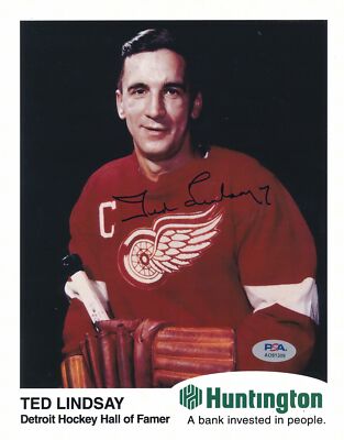 Ted Lindsay HOF Signed/Autographed 8x10 Photo Detroit Redwings PSA/DNA ...
