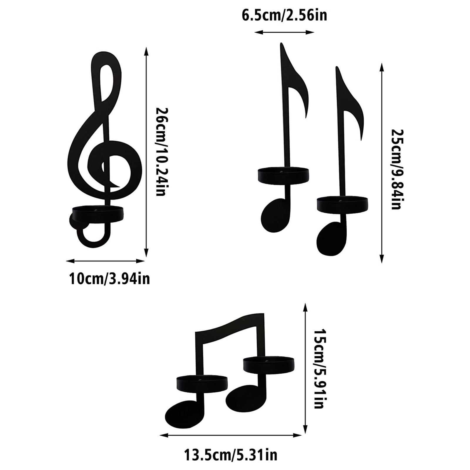 1 Set Candle Holder Creative Decorative Musical Note Key Shape Tea ...