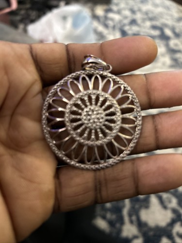 MILOR ITALY Sterling Silver Large Disk Flower Pendant | eBay