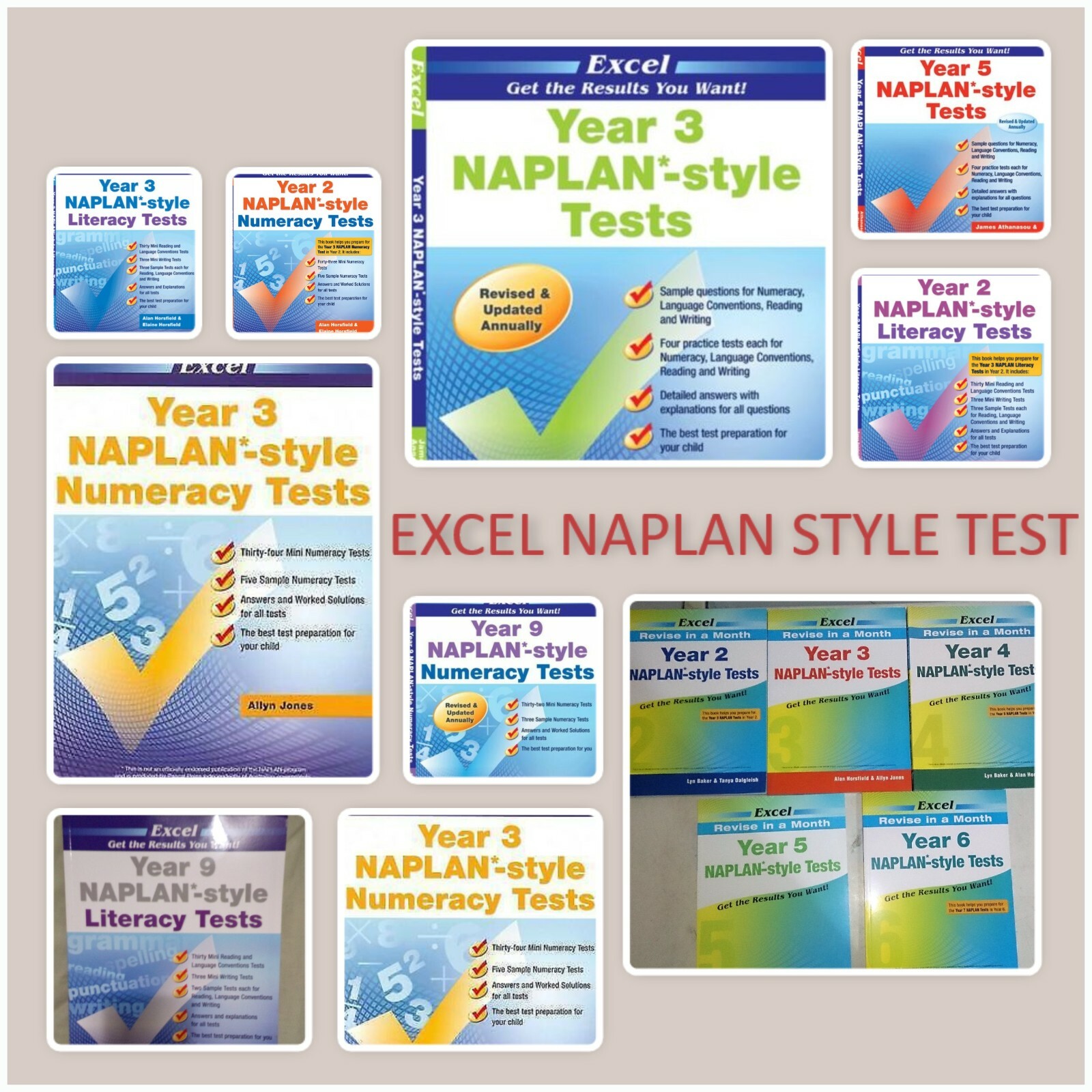 Excel NAPLAN Style Tests - Literacy Tests - Numeracy Tests Years 2 3 4 ...