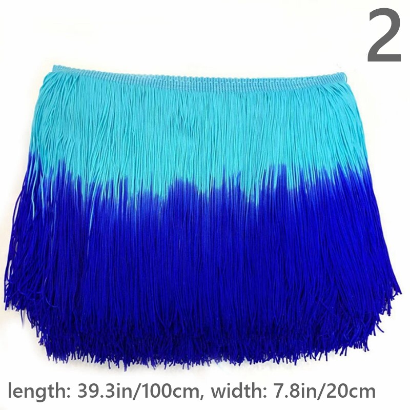 1M Gradient Tassel Two Tone Fringe Color Block Trimming for Dancewear ...