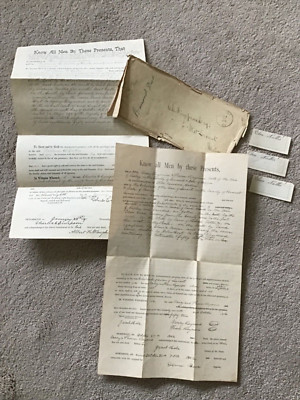 1852 Quit Claim Deed 1891 Warrantee Deed W/Envelope 3 Autographs Ripley ...