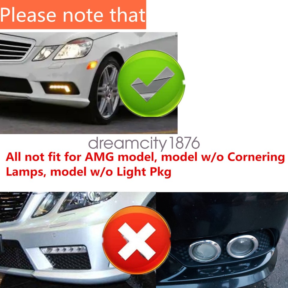 Fog Lights For Mercedes Benz E350 E550 E26 AMG 2010-2016 LED DRL ...