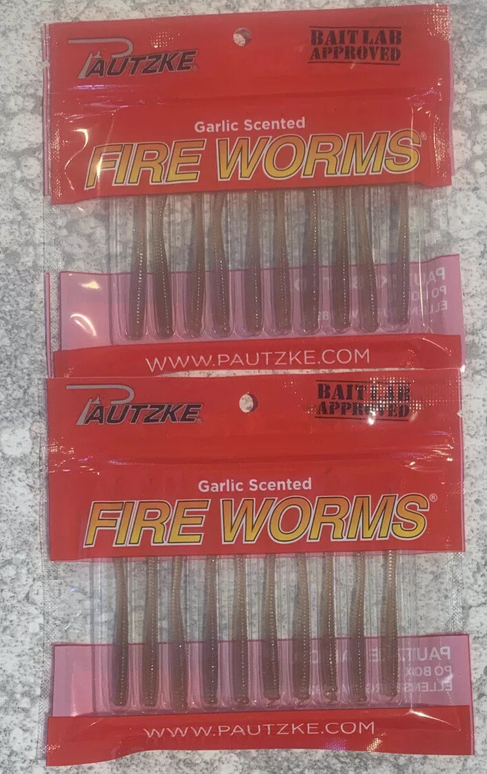 2 Packs Pautzke Fire Worms Natural Salmon Steelhead Trout NEW FOR 2022 ...