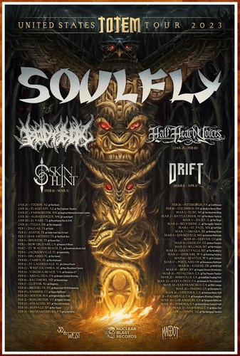 SOULFLY Totem 2023 Tour Ltd Ed New RARE Poster +BONUS Metal Stickers ...