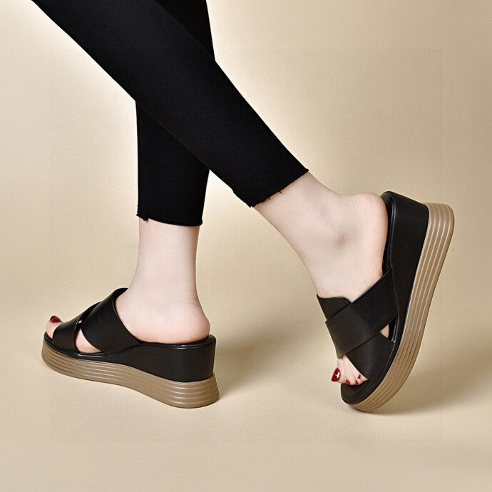 Women's Slope Heel Slippers Summer Platform Pump Shoes Fashion Open Toe ...