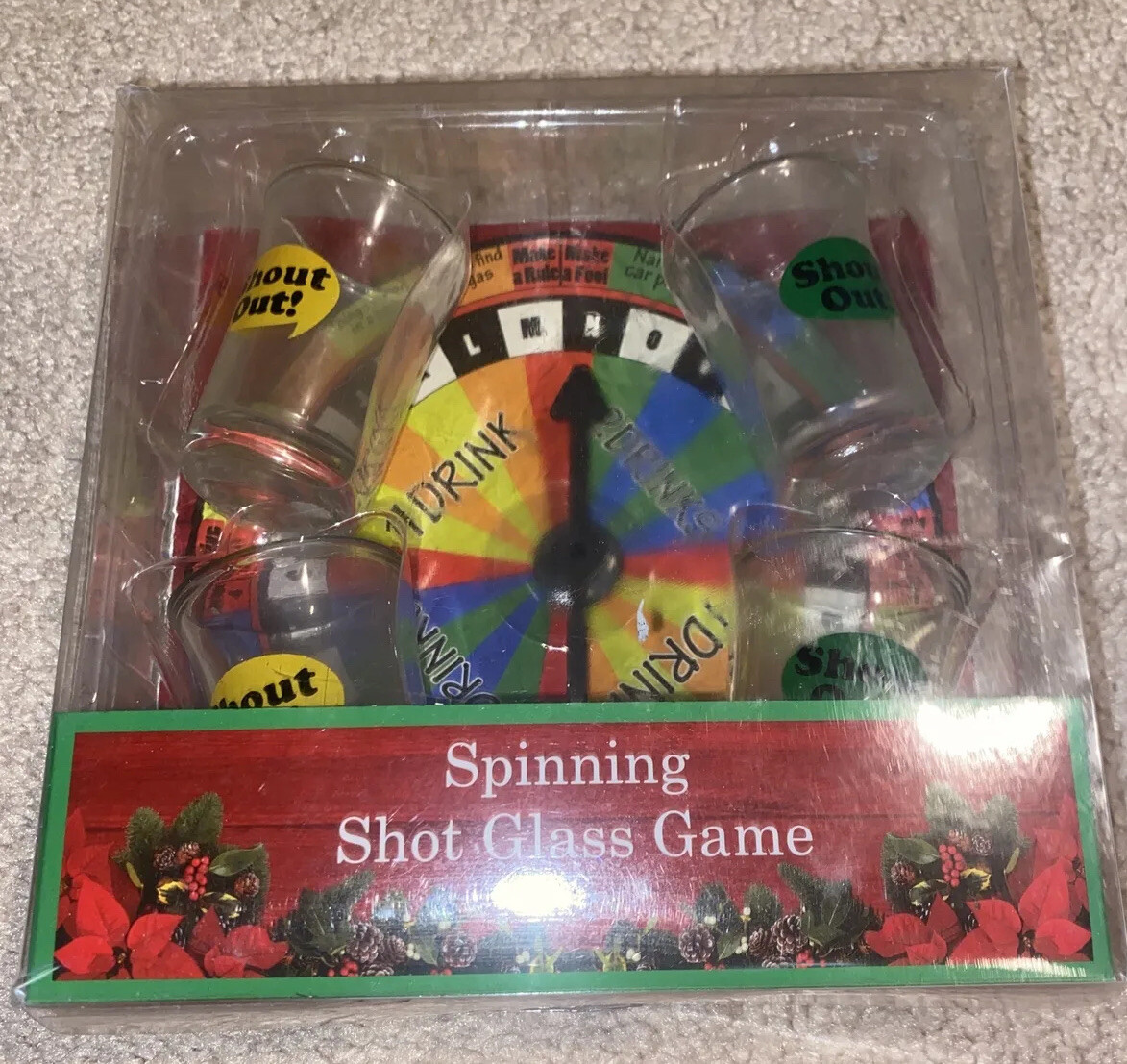 Spinning Shot Glass Game w/ 4 shot glasses By Kingsbridge International ...