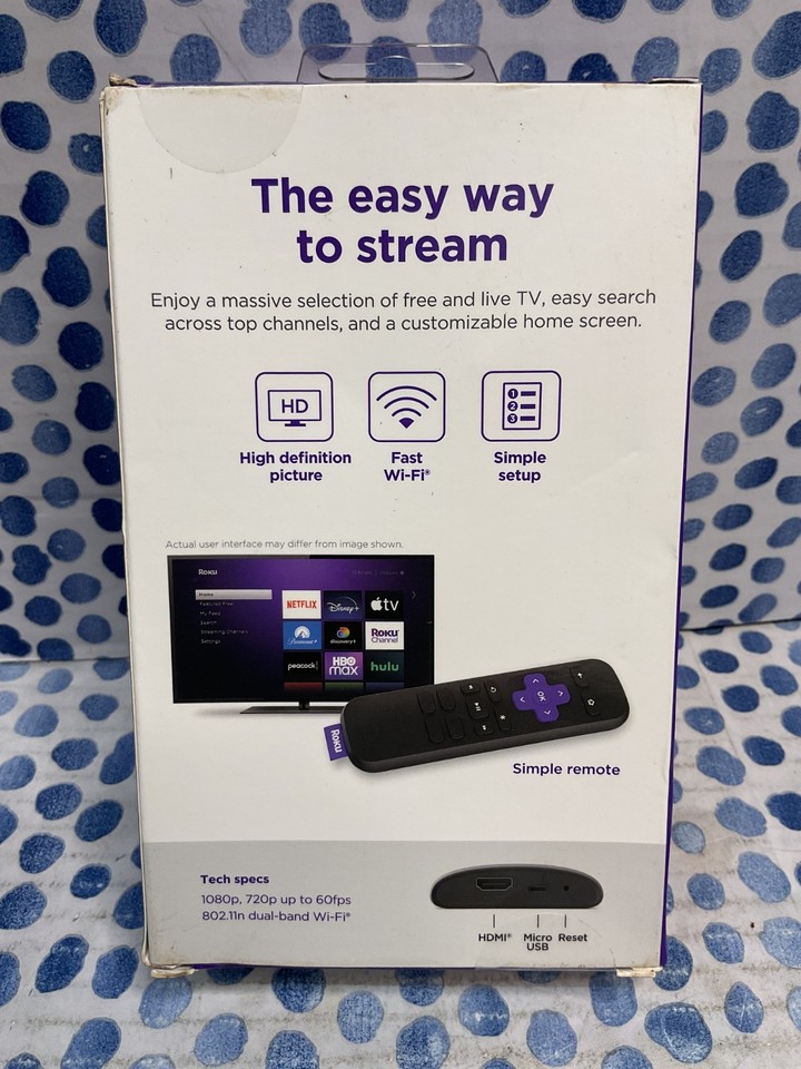 Roku Express HD Streaming Media Player with High Speed HDMI Cable *NEW ...
