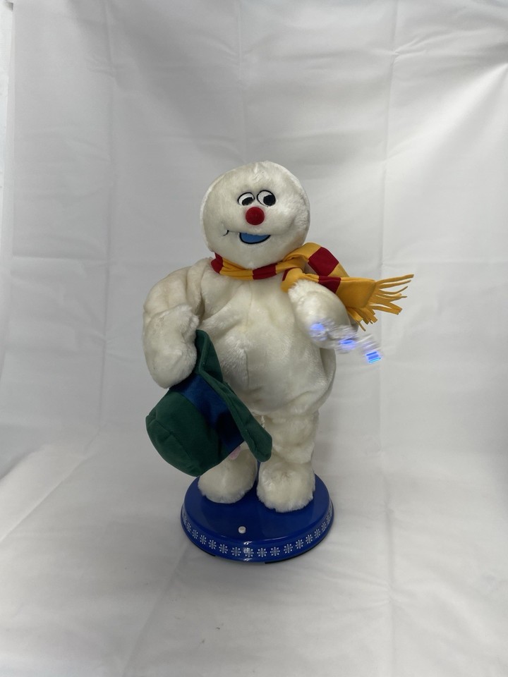 Gemmy FROSTY THE SNOWMAN 18" Animated Dancing Spinning Snowflake Sing ...