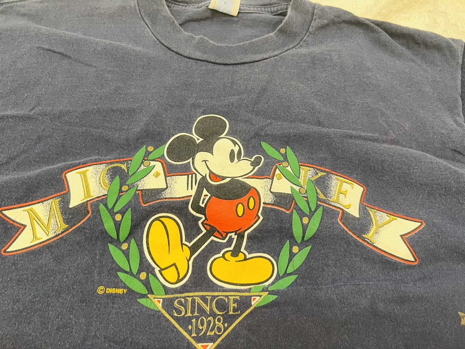 VTG 90s DISNEY MICKEY MOUSE Since 1928 Velva Sheen Ma… - Gem