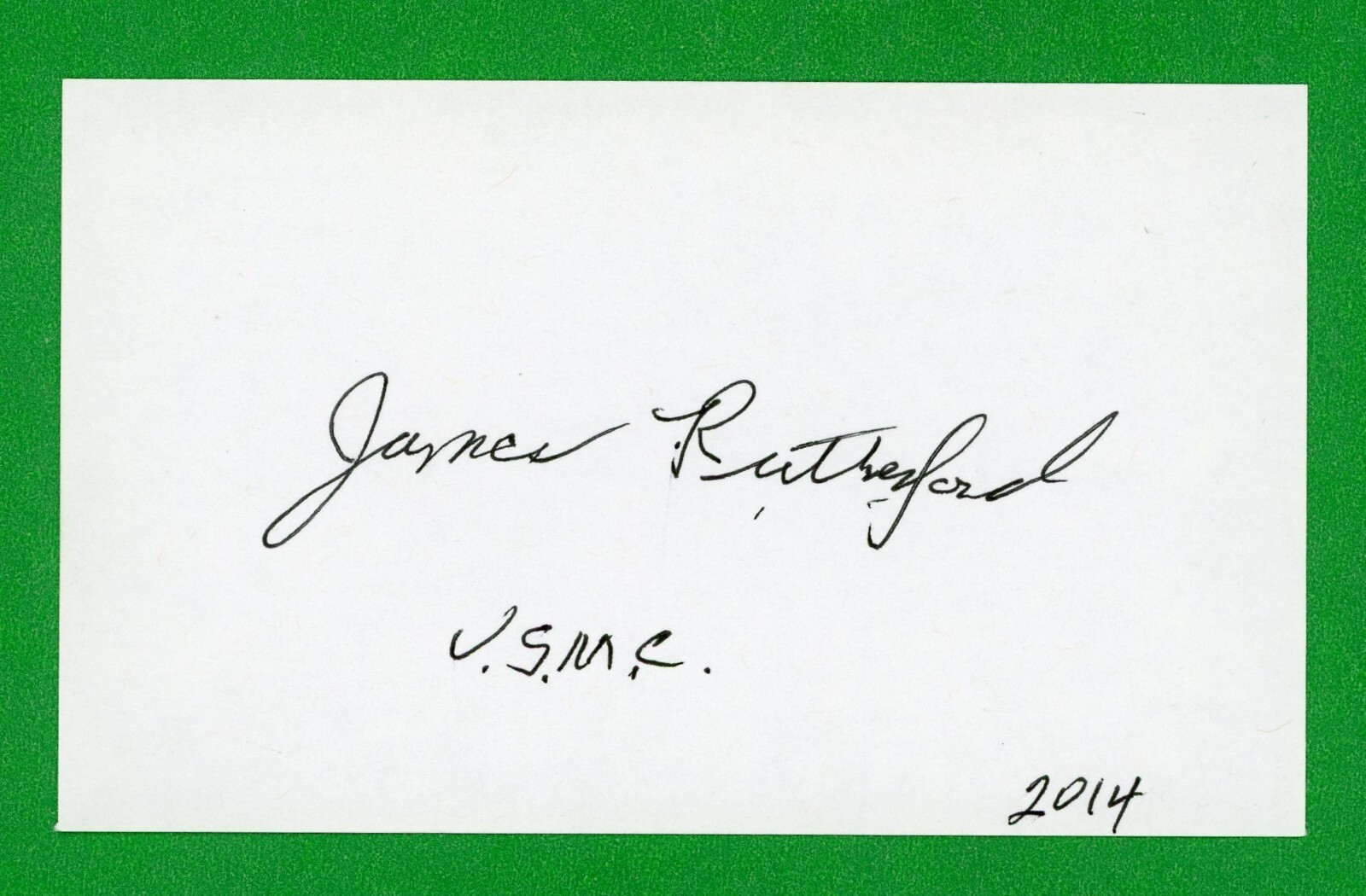 James Rutherford DEC. U.S. Marine Honor Guard JFK Funeral Signed 3x5 ...