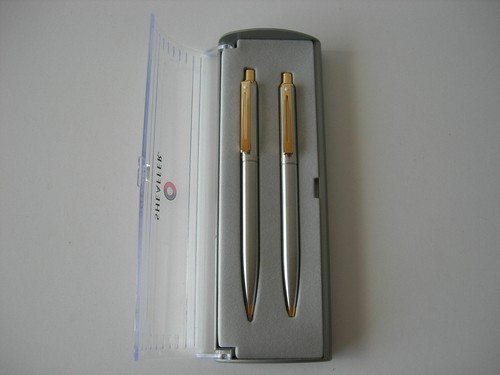 Sheaffer Set Stainles Steel & Gold Ballpoint + Pencil | eBay