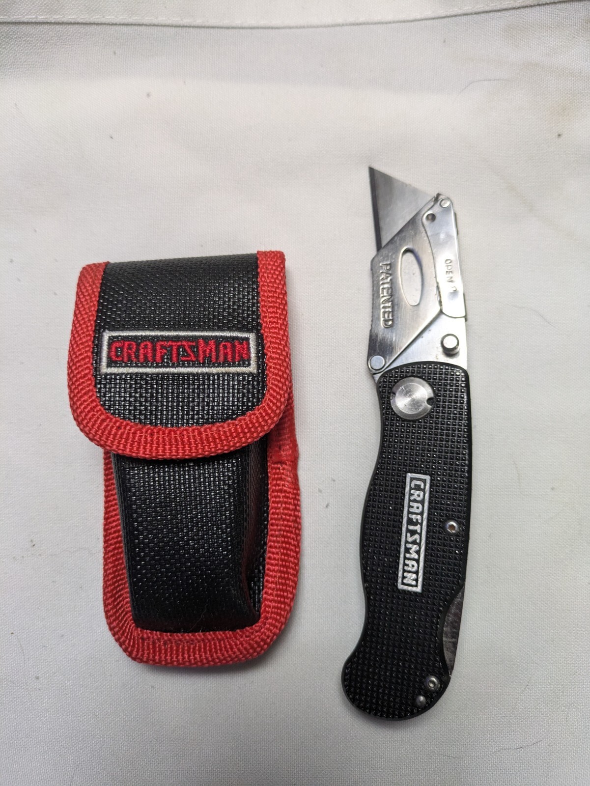 CRAFTSMAN FOLDING LOCKING POCKET UTILITY KNIFE W/ BELT CLIP & SHEATH | eBay