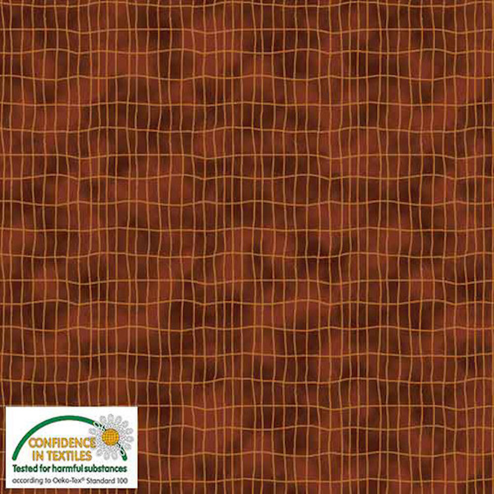 Stof Quilters Combination Grids Brown Cotton Fabric By The Yard | eBay