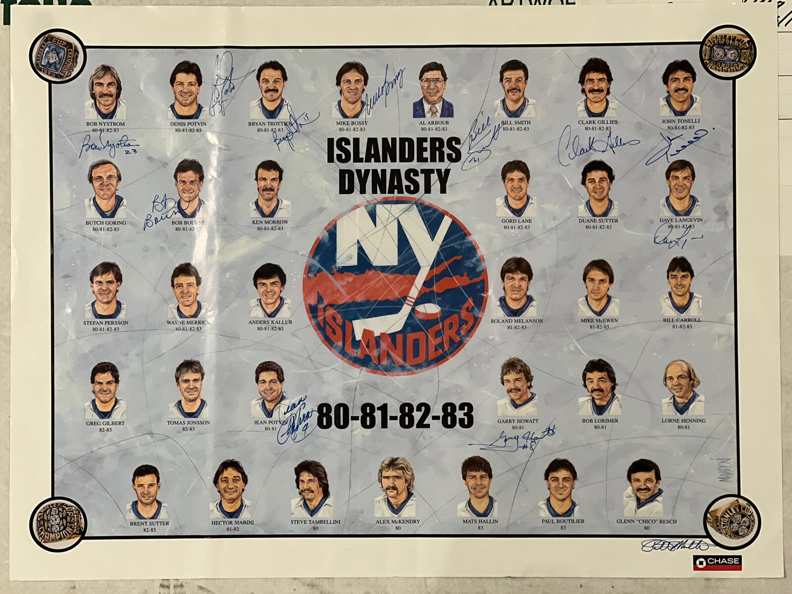New York Islander Stanley Cup Dynasty Autographed Art Print Signed by ...