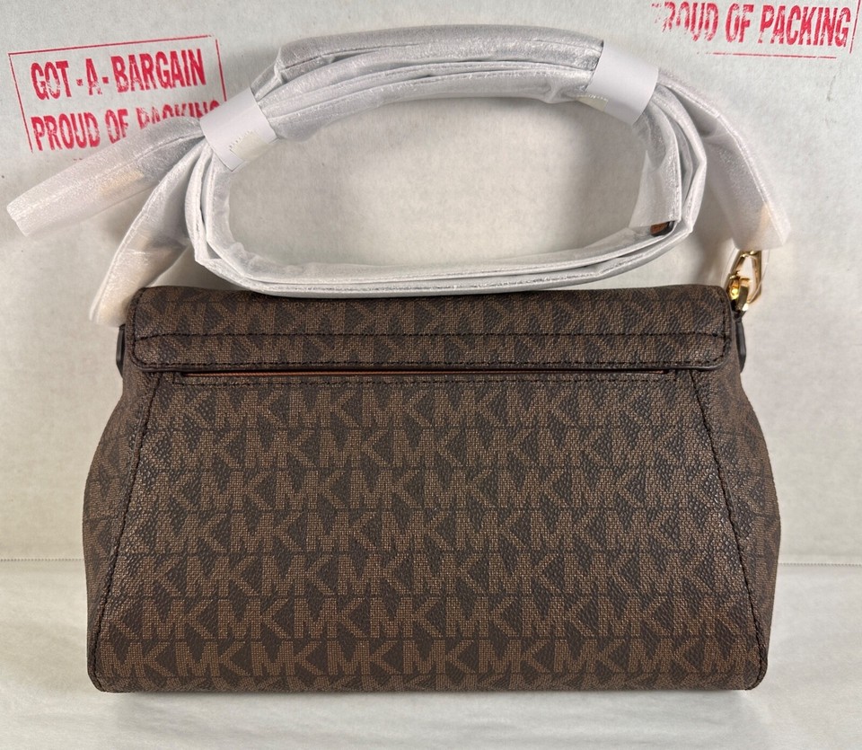 MICHAEL KORS Jet Set Medium MK Logo PVC Convertible Crossbody Pouchette ...