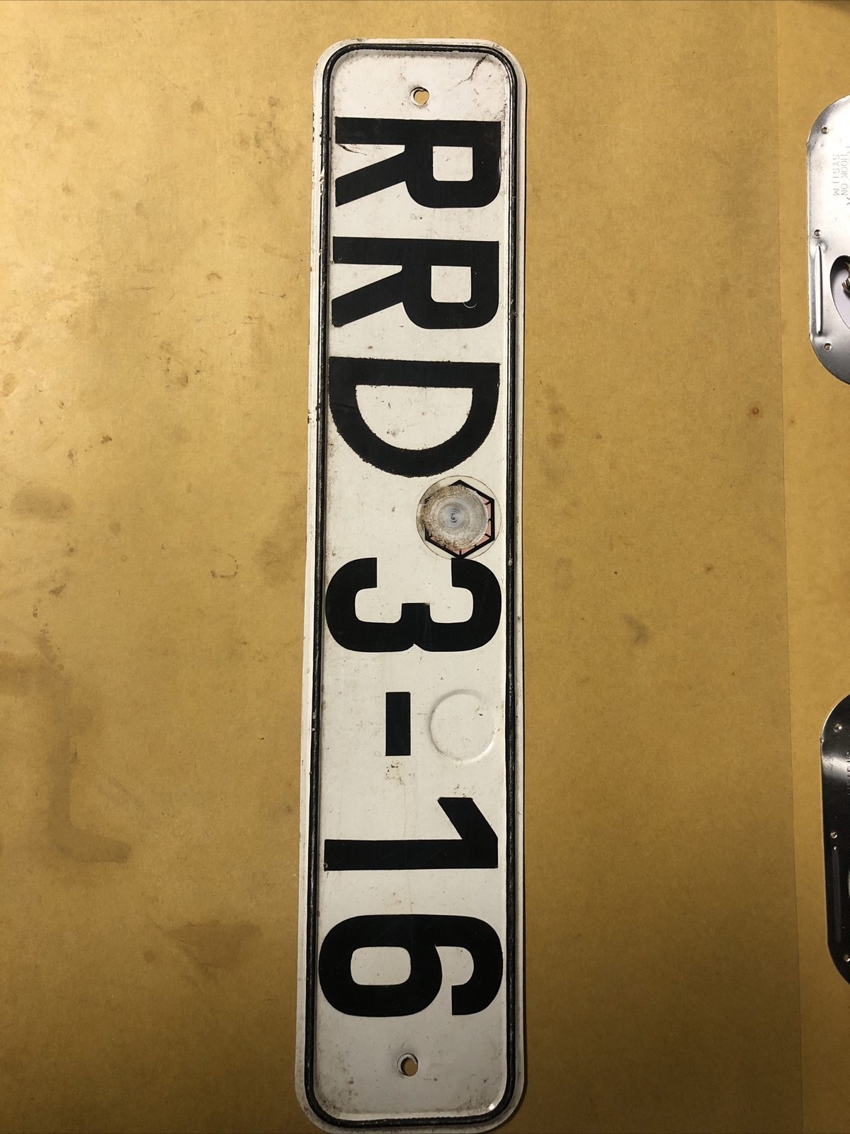 DDR Kennzeichen Nummernschild RRD 3-16 KFZ PKW o. Anhänger Nummern ...