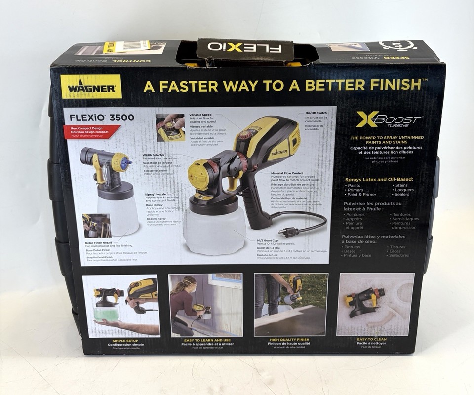 Wagner Flexio 3500 Handheld HVLP Paint Sprayer For Paint And Stain ...