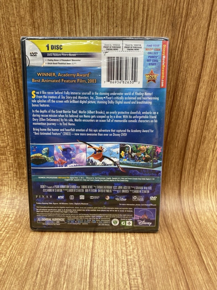Finding Nemo (DVD, 2003, Widescreen) New Factory Sealed 786936826302| eBay