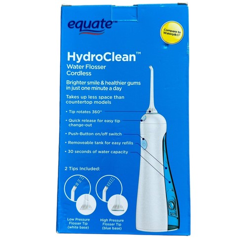 Equate HydroClean Cordless Water Flosser Removable Tank 2 Pressure ...