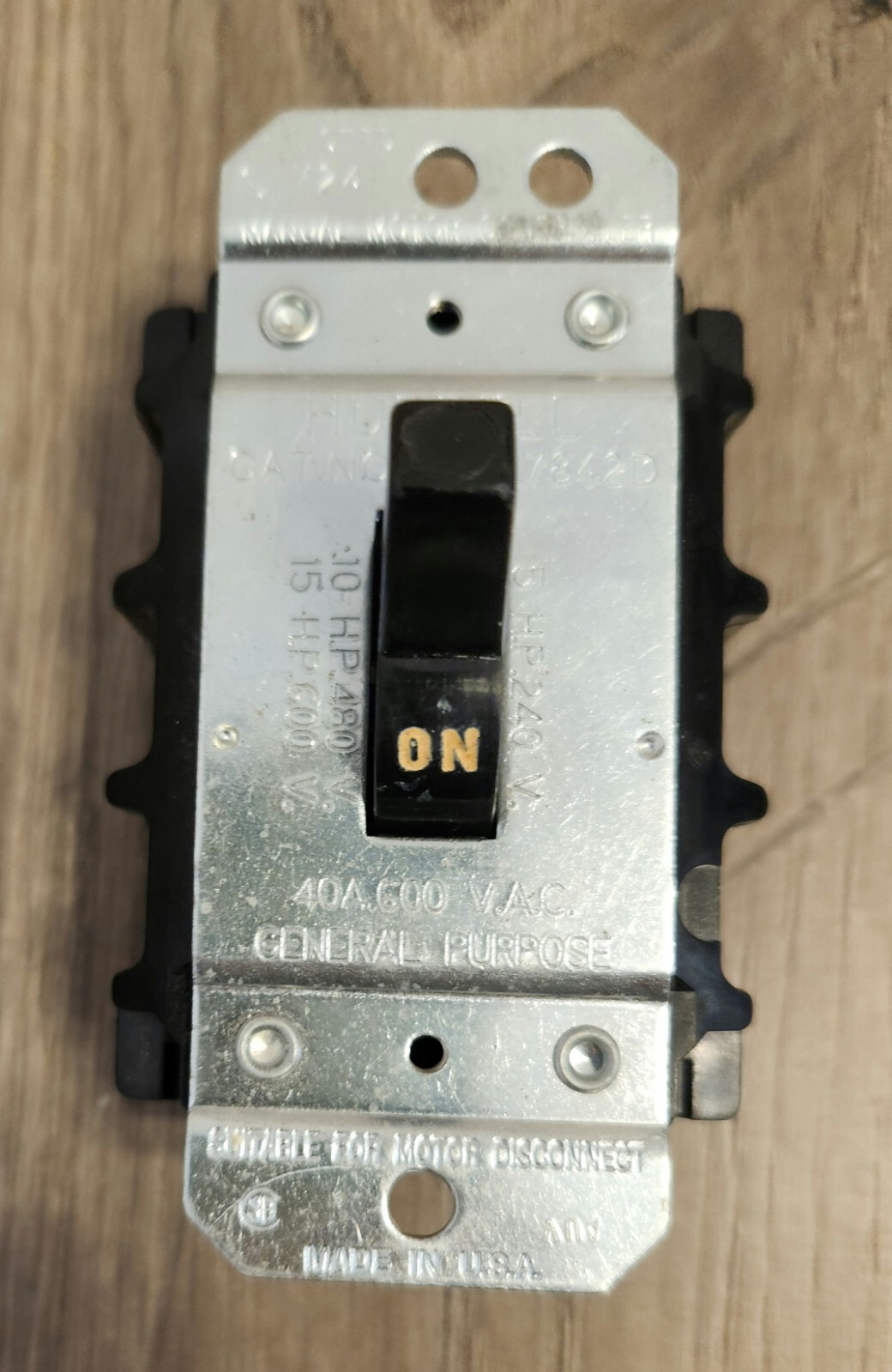 Hubbell 212001 Switch,40Amp Motor Control Hubbel#Hbl7842-Suitable Motor ...
