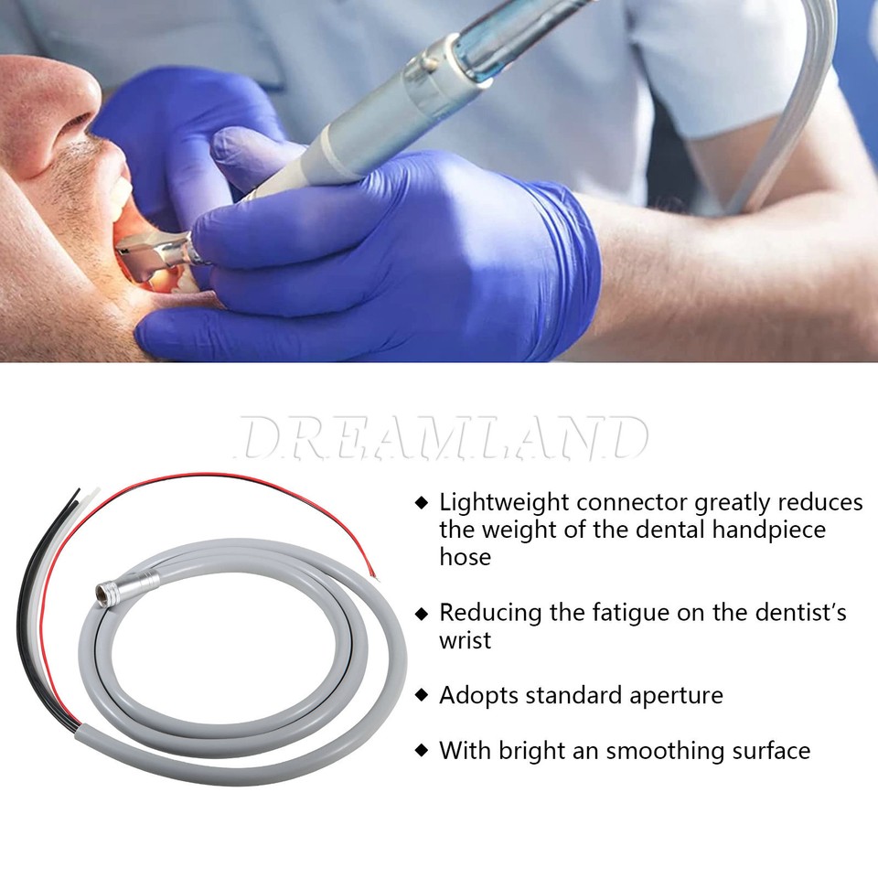 Dental Air Turbine Handpiece Tubing Hose Midwest 4 Hole Fiber Optic 6 ...