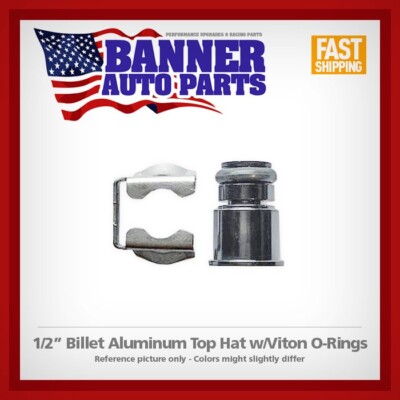 Fuel Injector Billet Aluminum 1/2" Top Hat Adapter w/ 14mm O-Ring ...