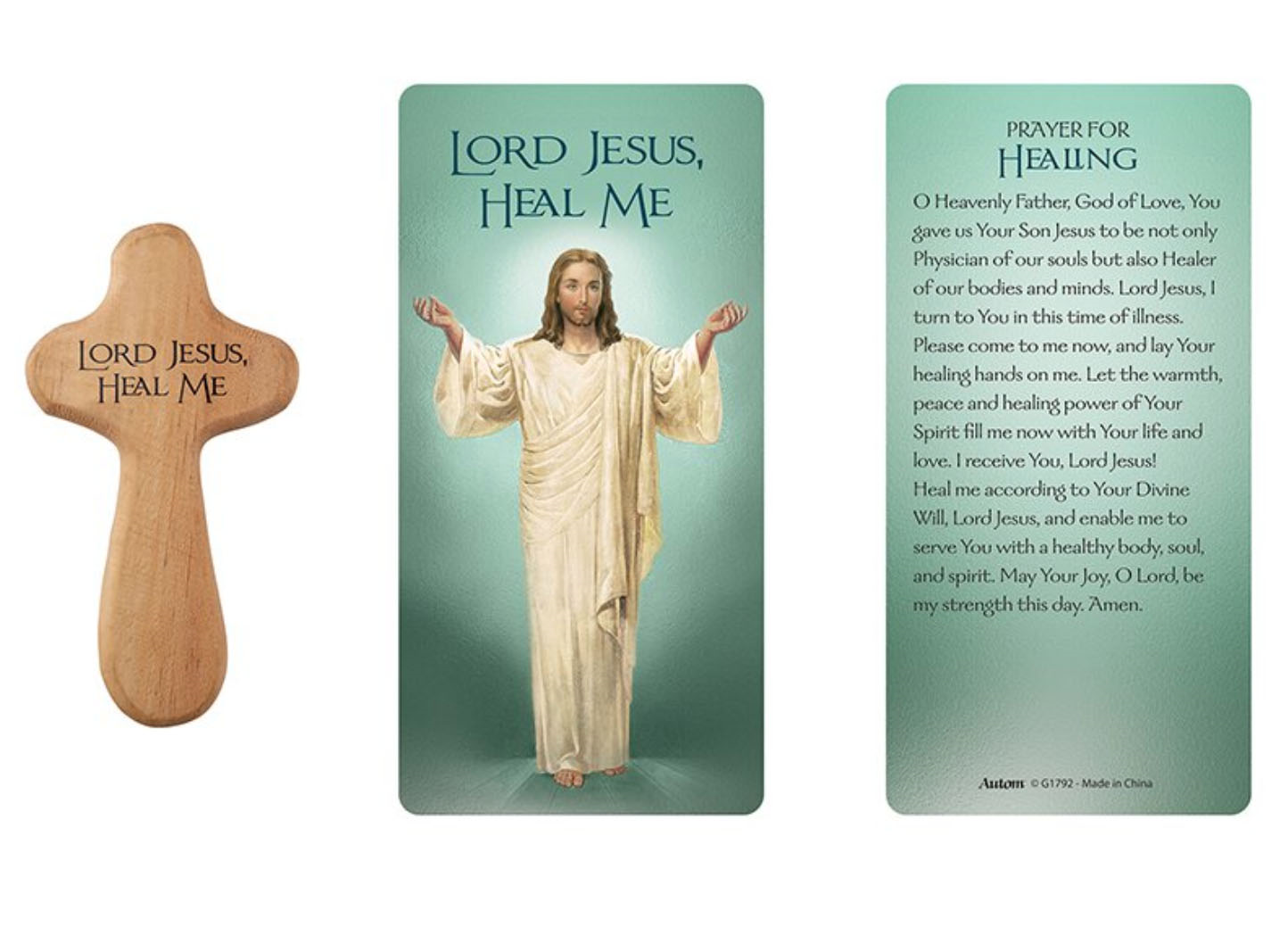 Comfort Wooden Cross Hand-Held Prayer Cross with Prayer Card Lord Jesus ...