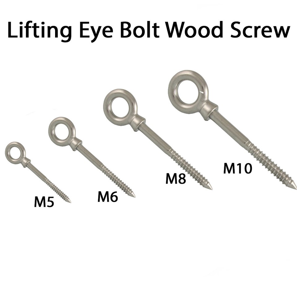 Eye Bolt Wood Thread Screw In M5 M6 M8 M10 A4 316 Stainless Steel ...